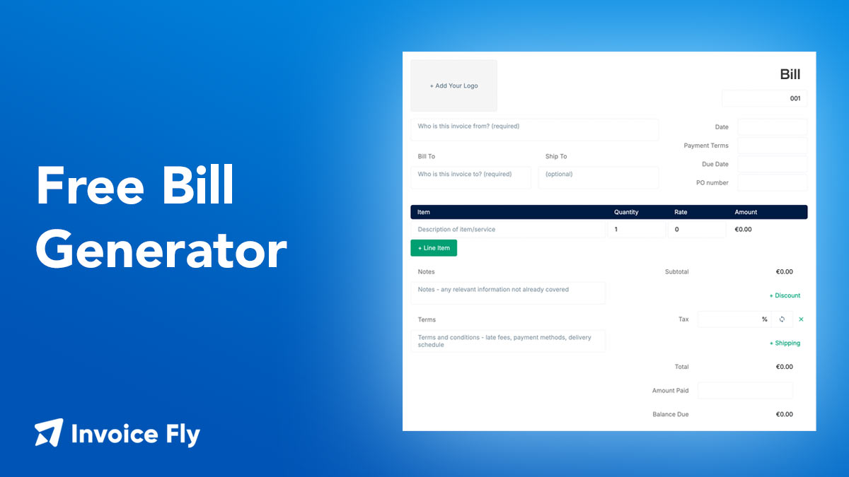 Free Bill Generator | Create Bills Online