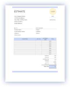 Free Plumbing Estimate Template | Invoice Fly