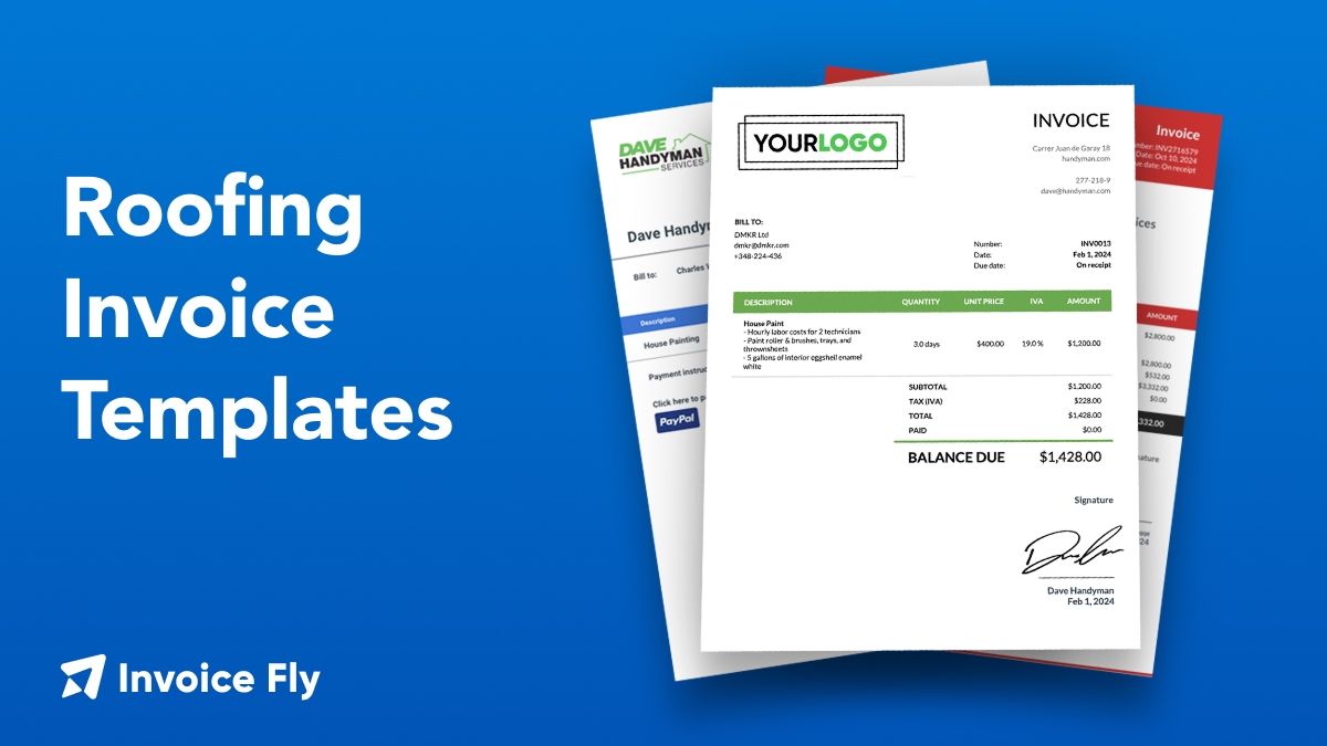 Free Roofing Invoice Templates | Docs, Sheets, Excel, PDF & Styles