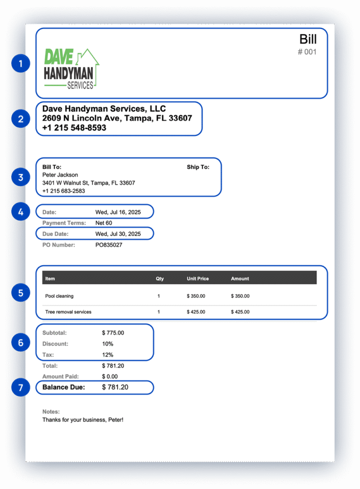 Free Bill Generator | Create Bills Online