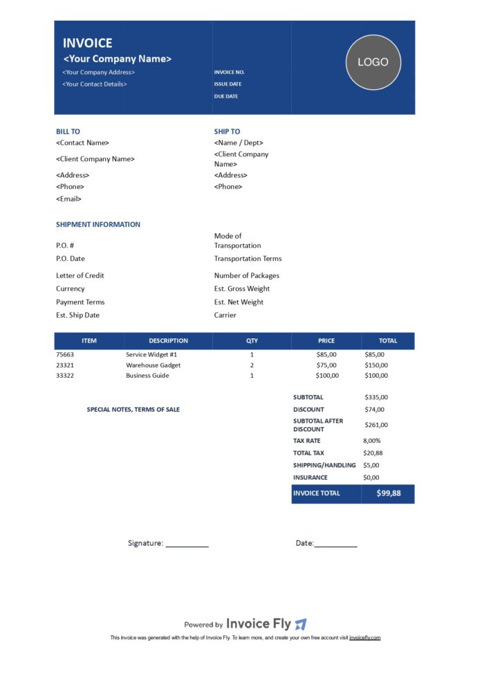 Free Invoice Template for Australian Businesses | Invoice Fly