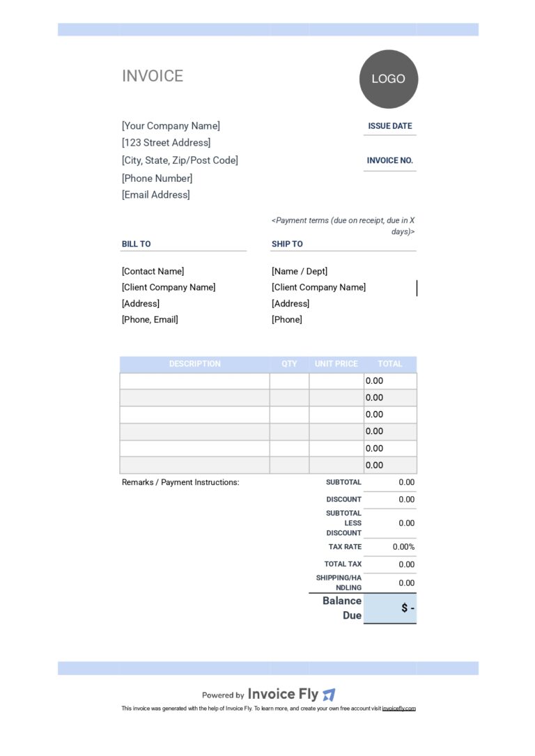 Free Catering Invoice Template | Invoice Fly