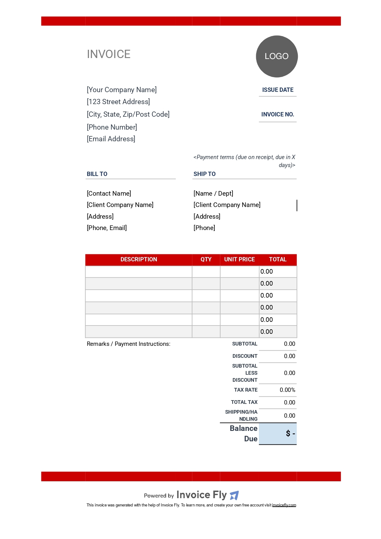 Free Printable Invoice Template | Invoice Fly