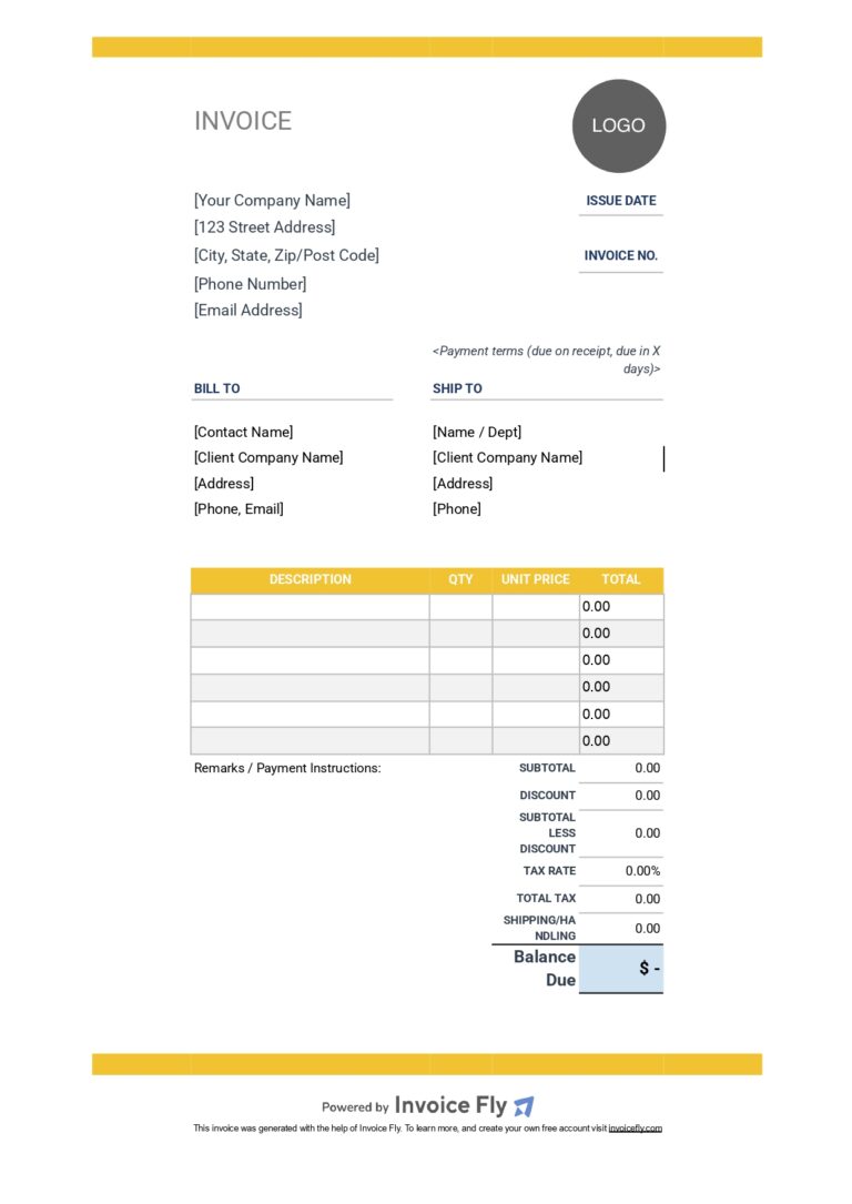 Free Printable Invoice Template | Invoice Fly