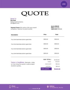 Quote Templates | Word, Docs, Sheets, Excel & PDF