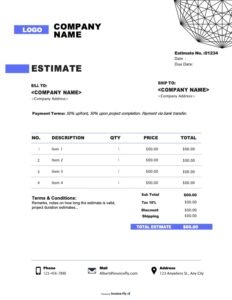 Free Google Docs Estimate Template (Also in Sheets) | Invoice Fly