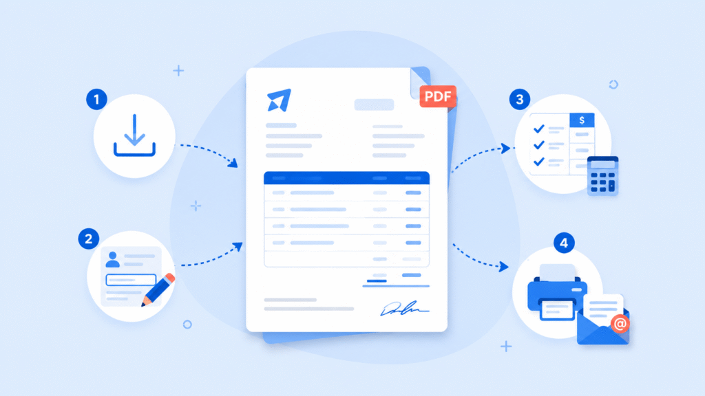Free Invoice Template PDF | Printable & Fillable · Invoice Fly